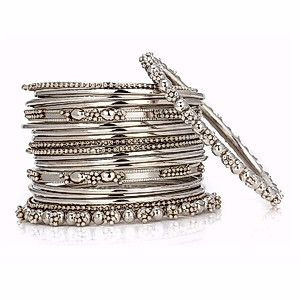 Efulgenz Boho Vintage Antique Ethnic Gypsy Tribal Indian Oxidized Bracelet Bangles Set Jewelry, 2-6, Copper, not known