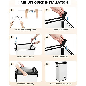 SOLEDI Laundry Hamper with Lid - 100L XL - Large Laundry Basket with Removable Bag, Collapsible Laundry Baskets, Convenient Storage - Hampers for Laundry for Bedroom, Bathroom, Closet, Dorm, Off-White