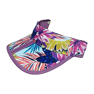 Reel Legends Womens Tropical Print Foldable Sun Visor One Size Purple Multi