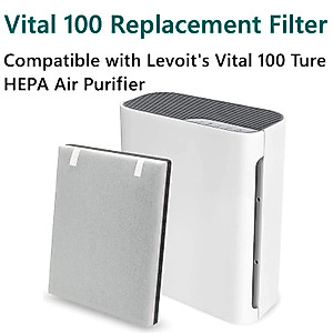 getalong 2 Pack Vital 100 True HEPA Replacement Filters Compatible for LEVOIT Vital 100,Vital 100-RF, Activated Carbon Filter