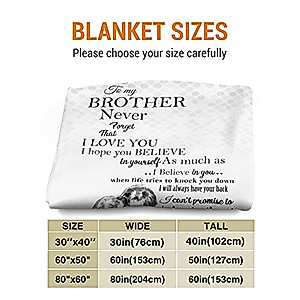 Launchigo Customized to My Brother Blanket Soft Sherpa Throw Blanket for Christmas, Birthday, Graduation, Thanksgiving & Christmas Gift. (to My Brother-from Brother 04, 30"X40") Baby Blanket.