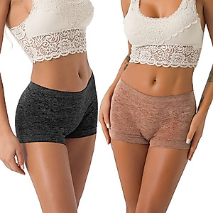 DEEP TOUCH Women’s Boyshort Underwear Seamless Panties Stretch Boxer Panty Breathable No Show Boxer Briefs 5 Pack