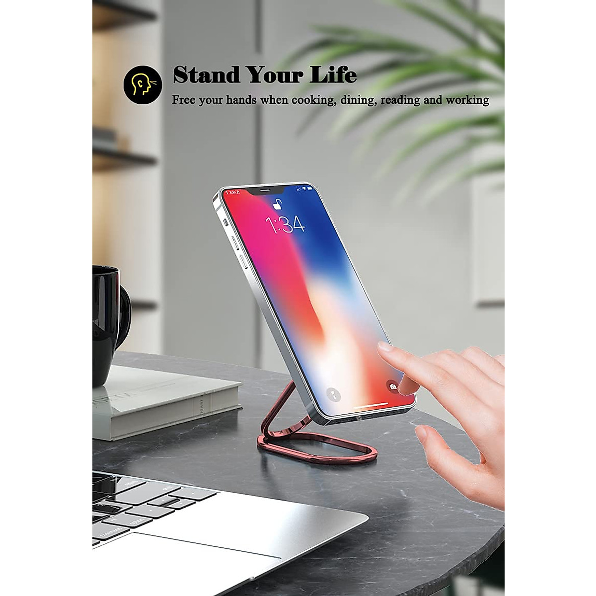 VAWcornic Phone Ring Holder Finger Kickstand, 540° Dual Direction Rotating Phone Grip for iPhone, Samsung, Huawei Smartphone, Tablet, Kindle, Switch Lite Compatible with Magnetic Car Mount