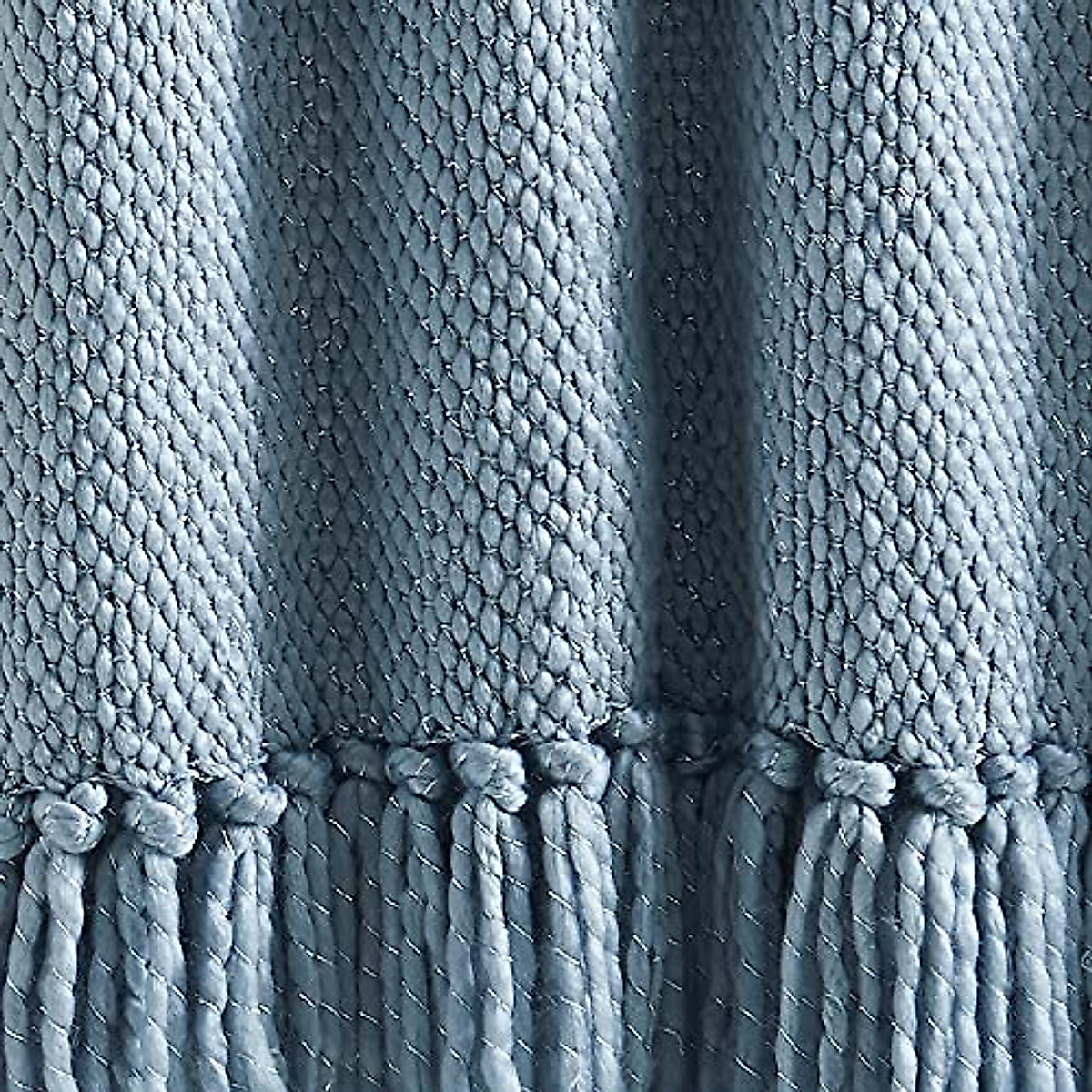 Christian Siriano NY Woven Lurex 50x60 Dusty Blue Throw, (TH4219DB-9100)
