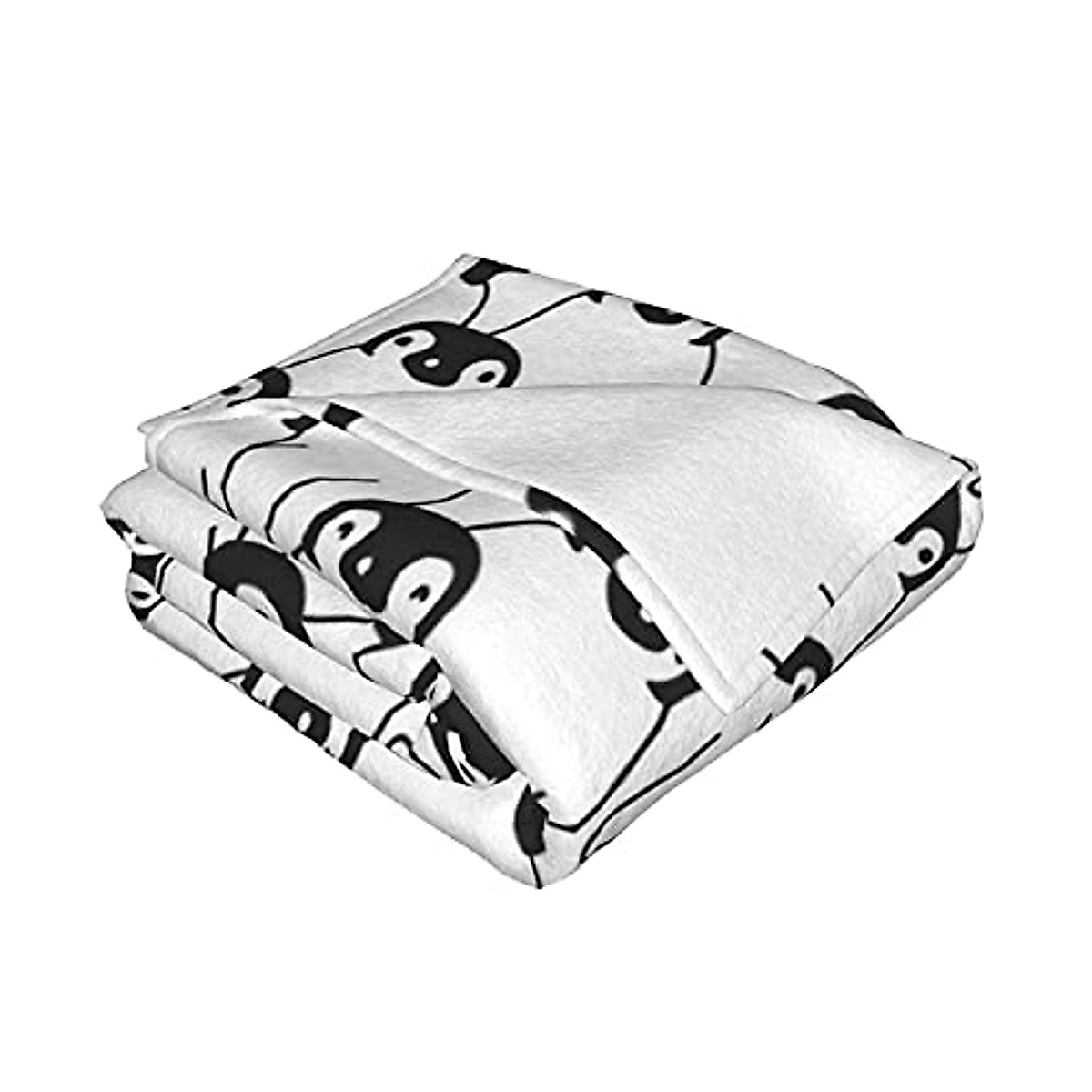 Funny Penguin Flannel Reversible Throw Blanket Fuzzy and Soft Fleece Bed Blanket 50 40/60 50/80 60 inches