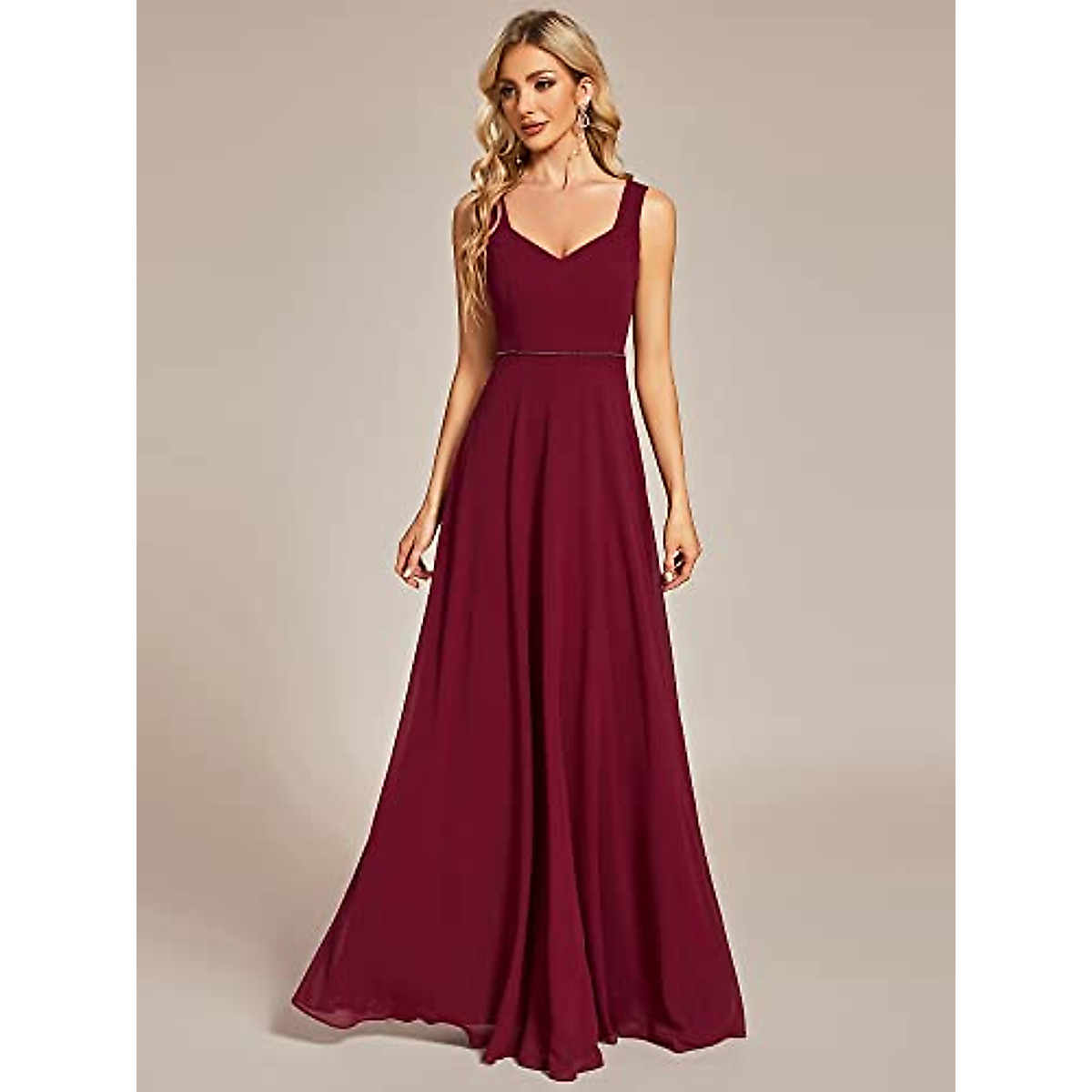 Ever-Pretty Women's Sweetheart Chiffon Sleeveless Chiffon Bridesmaid Dress Burgundy US4