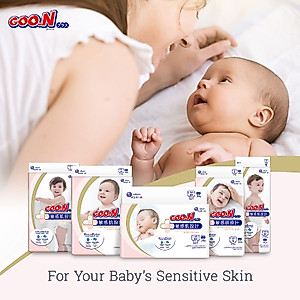 GOO.N Plus+ Diapers Newborn/XS Size (up to 11 lb) Unisex [6-Pack] 216 Count Tape Straps Sensitive Skin, Made in Japan