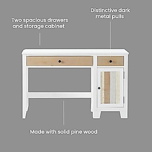 Child Craft Rockport Kid’s Writing Desk, Includes 2 Drawers and 1 Storage Cabinet, Plenty of Storage, Durable Construction, Non-Toxic, Baby Safe Finish (Sandstone)