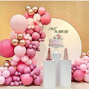 Pink Balloon Garland Arch Kit - 97Pcs Rose red Balloon Garland , Light Pink and Rose Gold Latex Balloons Arch Kit for Girl Baby Shower, Wedding Birthday Decorations,Tea Party Decorations