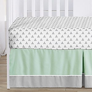 Sweet Jojo Designs Grey, Navy Blue and Mint Woodland Arrow 4 Piece Baby Boy or Girl Crib Bed Bedding Set