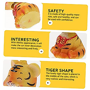 Amosfun 1pc Bobble Head Tiger Ornament Car Toy Digital Instrument Cluster Yellow Decor Nodding Head Toys Figurine Decor Little Auto Ornament Car Tiger Decorations Home Animal Decoration
