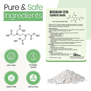 Talsen Chemicals Disodium EDTA Powder Cosmetic Grade 8 Oz / 226 Grams - Organic Chelating Agent for Industrial, Cosmetic & Laboratory - Edta Chelation Stabilizes Formulations & Enhances Performance