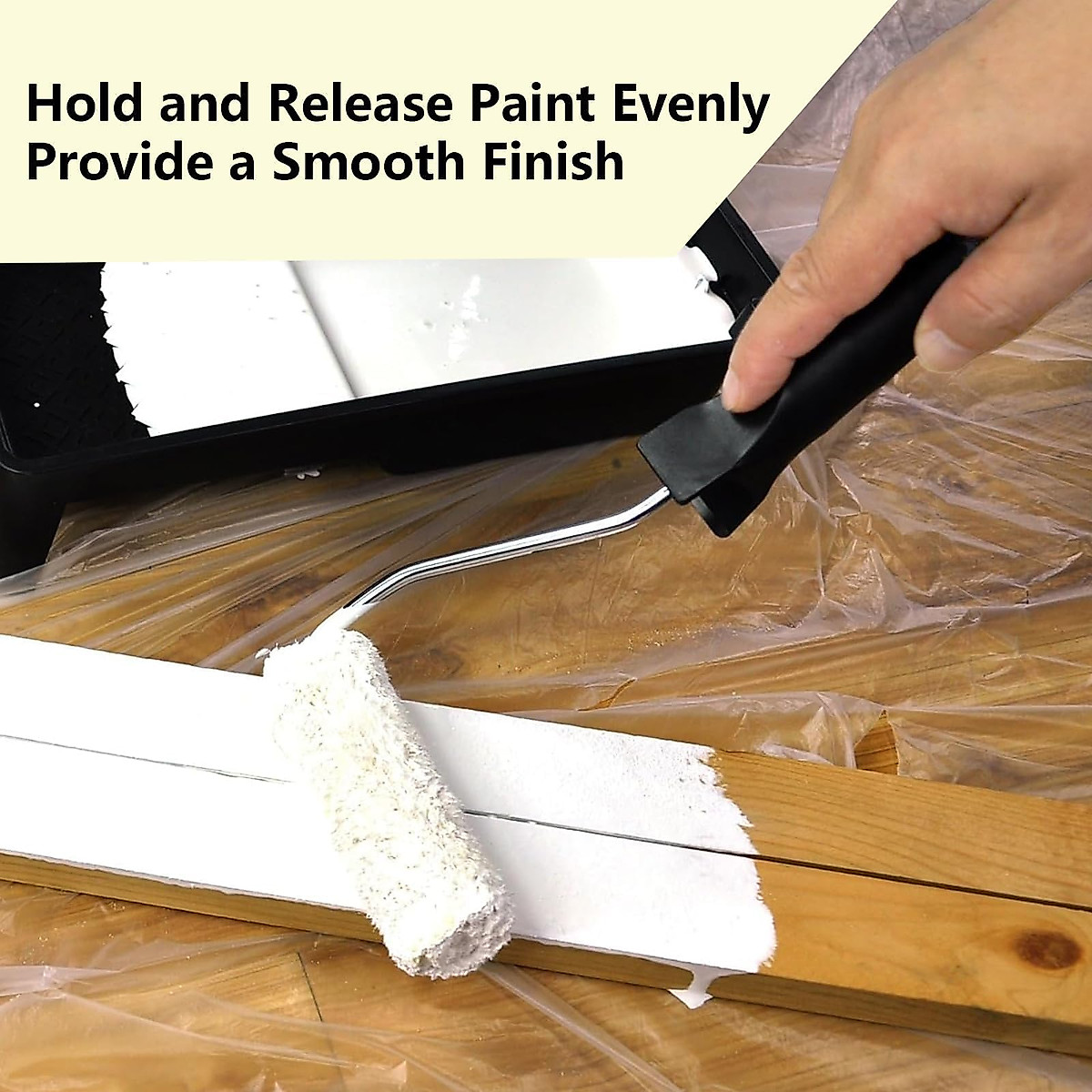 KINGORIGIN Mini Paint Roller Covers, 10 Pack Paint Roller 4 Inch, 3/8" Nap Lint Free Paint Roller Refill, Small Paint Rollers for Touch-Up on Small Spaces