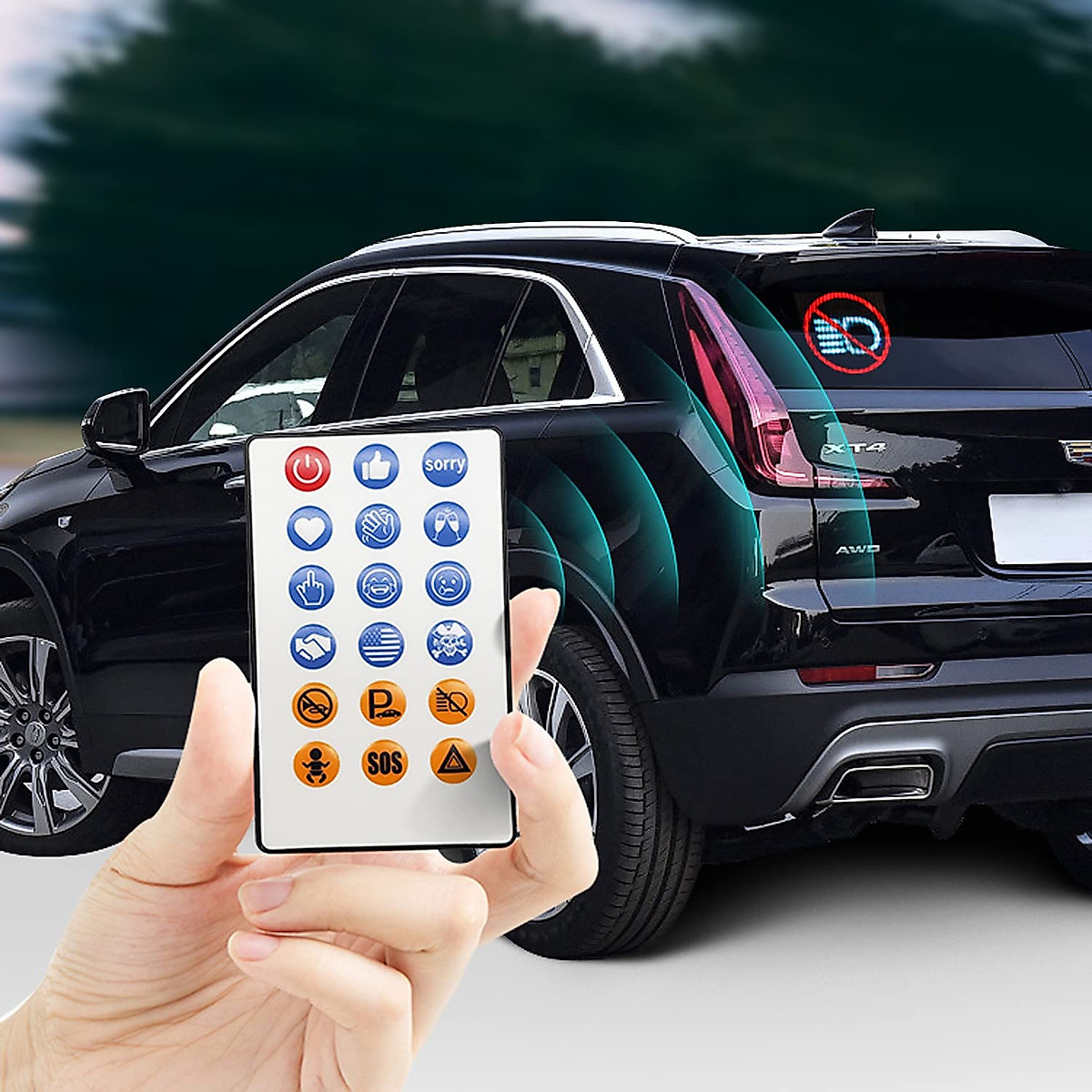 Funny Car Accessory, Cartaoo Upgrade Back Window LED Display Light, 17 Funny Emoticons - Give The Birds & Wave to Drivers, Truck Accessories, Cool Car Gadgets & Road Rage Sign