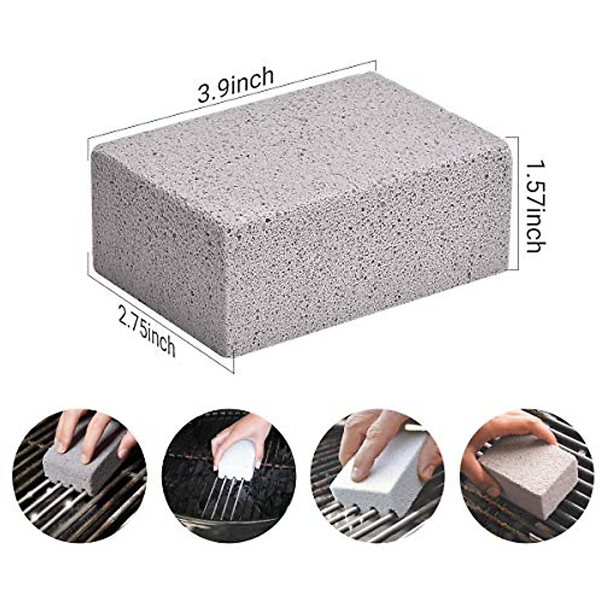 4 Pack Grill Cleaning Brick Block - Grill Stone/Griddle Cleaner Block - BBQ Grill Stones Cleaner - Remove Greases Stains Residues Dirt