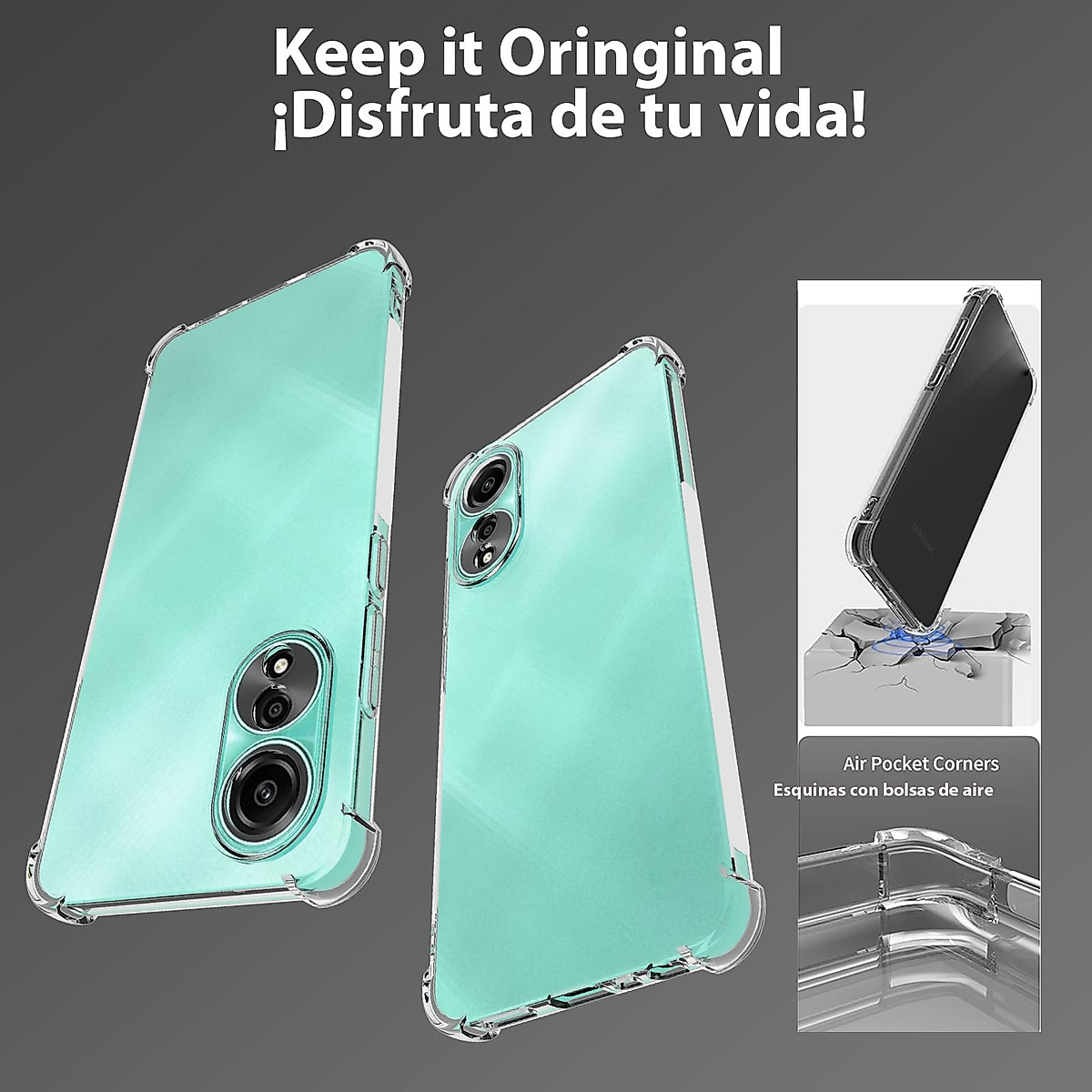 USTIYA Case for Oppo A78 4G Clear TPU Four Corners Protective Cover Transparent Soft