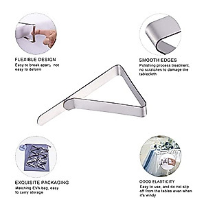 BETRIC Tablecloth Clips -12 Packs Flexible Stainless Steel Picnic Tablecloth Clips for Outdoor Tables,Picnics Marquees,Weddings,Graduation Party - Suitable for Tables up to 1.8 inches Thick