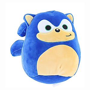 Squishmallows Kellytoy SEGA Sonic, Knuckles, Tails, Shadow Plush Toy (7" Sonic The Hedgehog)