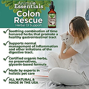 Animal Essentials Colon Rescue Herbal GI Support for Dogs & Cats, 2 fl oz - Made in USA Digestive Aid, Phytomucil Blend