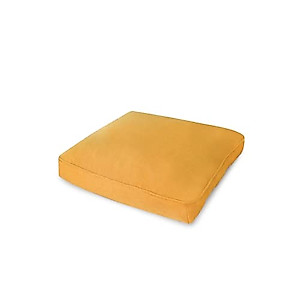 Makimoo Striped Indoor/Outdoor Chair Cushion, Durable Patio Furniture Cushion Set: Patio Cushions Seat: 22" W x 22" D x 4" T (Yellow)