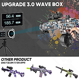 Large Gel Ball Blaster with Drum, Manual & Automatic Dual Mode Splatter Ball Blaster, for Outdoor Activities -Team Game, Purple