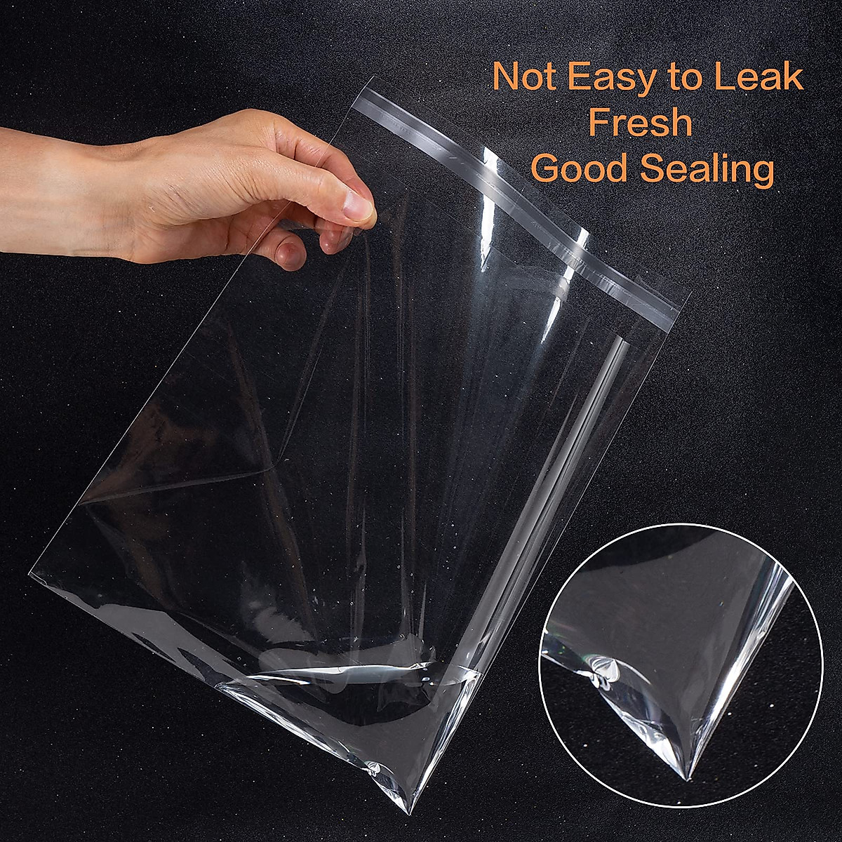 Crystal Clear Resealable Recloseable Cellophane/SelfSeal Bags for Bakery, Snacks, Candle, Soap, Cookie, Jewelry, Cards.(100 Pack) (9''X12'')…