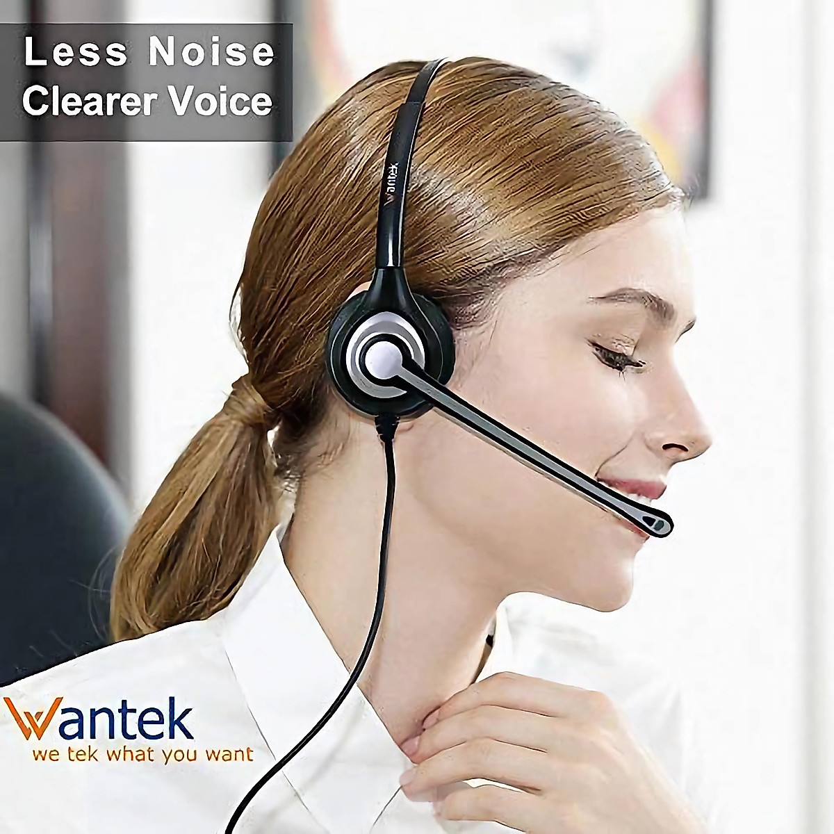 Wantek Phone Headset with Microphone Noise Cancelling, RJ9 Telephone Headsets Compatible with Cisco Office Phones 7940 7942 7945 7960 7962 7965 7811 7821 8811 8841 8845 8851 Plantronics M12 M22