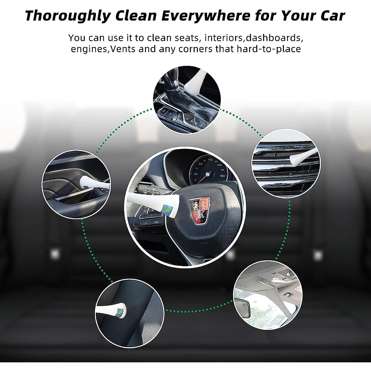 GOCCIDA Car Cleaning Gun High Pressure Car Cleaning Tool Air Blow Gun Car Detailing Kit Interior Cleaner Air Duster Blower Gun Pneumatic Air Compressor Auto Detailing Tool for Car Upholstery