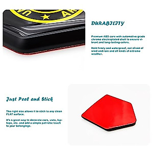 Overdecor US Army Flag Decal Gold Crest Sticker Emblem Military Chrome Shield Flags for Car Bumper (2 Pack)