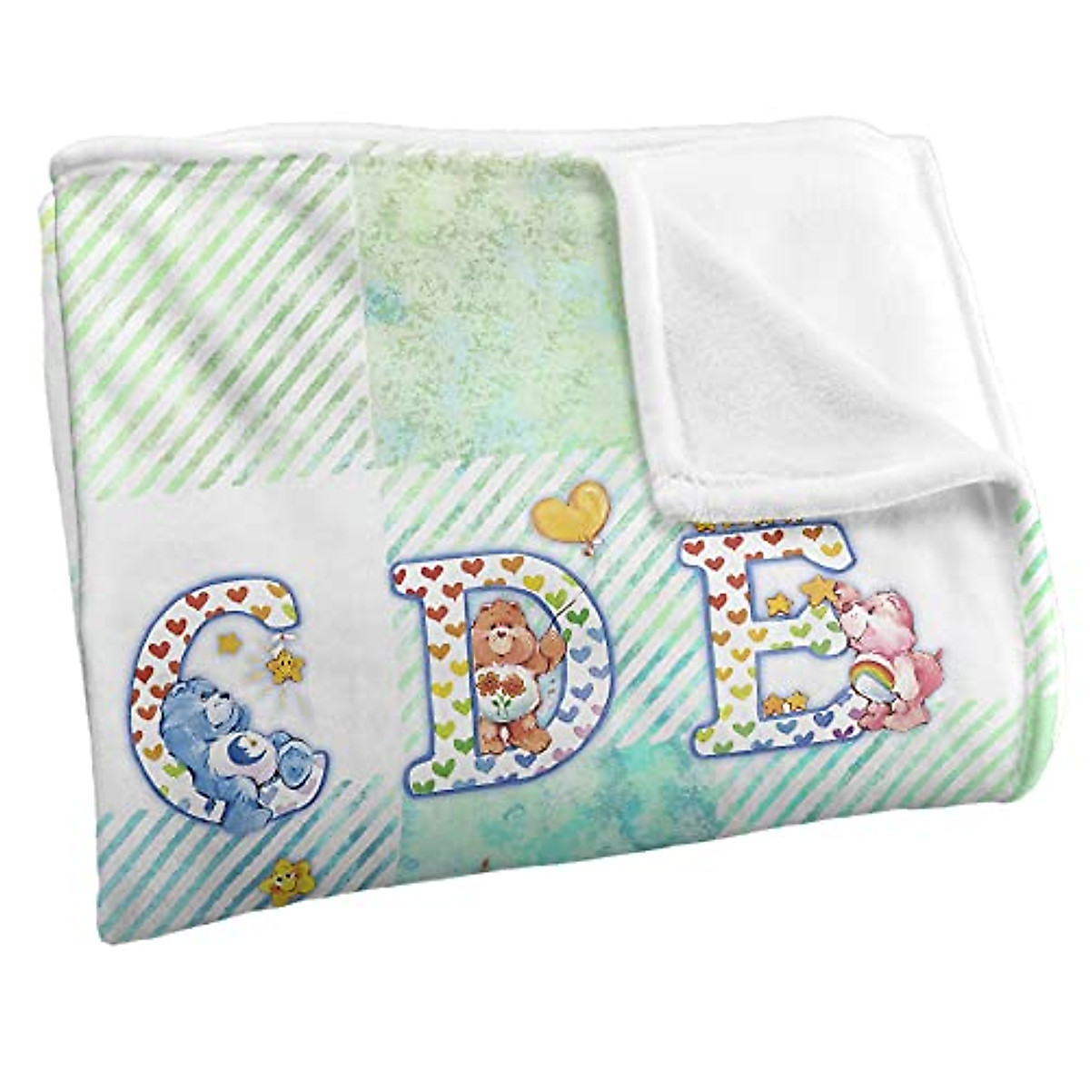 Care Bears Blanket, 50" x 60" Checkered Alphabet Silky Touch Super Soft Throw Blanket