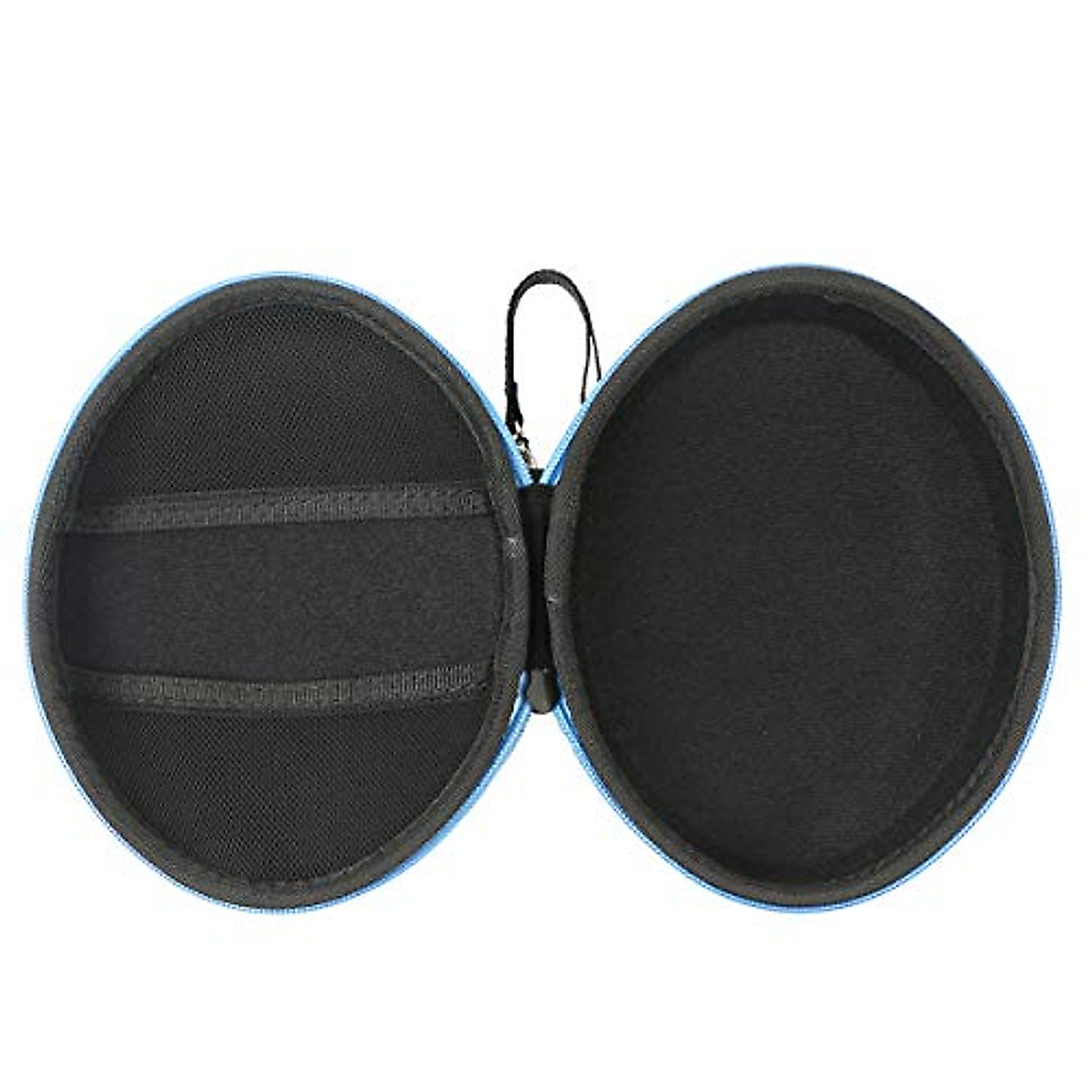 co2CREA Hard Travel Case Replacement for Matte Finish Premium Rechargeable Wireless Bluetooth Over Ear Headphones Foldable Headset (Black Case + Blue Zipper)