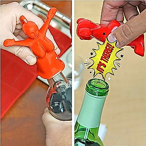 Fairly Odd Novelties Sir Mrs. Perky Novelty Wine Bottle Stopper Set, Red, One Size,