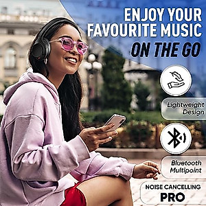 Philips Wireless Headphones Noise Cancelling, Stereo Over Ear Wireless Headphones with Removable Mic, Bluetooth Headset with Microphone, Lightweight and Touch Control, 55 Hours Playtime