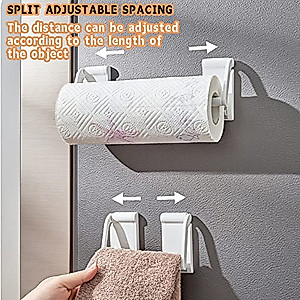 Strong Magnetic Paper Towel Holder Wall Mount White Plastic Refrigerator RV Paper Roll Holders Toilet Paper Stand for Microwave Cabinet Door Kitchen Food Wrap Plastic Produce Bags Organizer