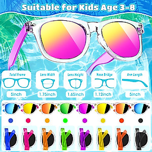 Joycover Kids Sunglasses Bulk, 24 Pack Kids Sunglasses Party Favor, Translucent Sunglasses for Kids with UV400 Protection, Graduation Party Supplies, Beach, Pool Party Favors, Party Favor for Kids 4-8