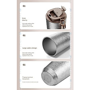 Car Travel Mugs for VW ID.4,Titanium Water Bottle Insulated Water Bottle Leak Proof Locking Lid Coffee Cup Journey Essentials Gifts Cups Mugs for Women and Men 480ml,Silver 480ml