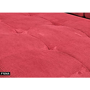 EZLUX Red Flannel and PVC L-Shaped Left Chaise Sectional Sofa Couch Set with Storage Ottoman for Living Room