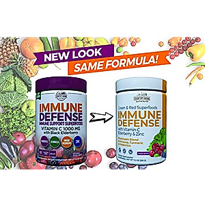 COUNTRY FARMS Immune Defense Superfoods Drink Mix, Supports Immune Defense, Vitamin C with Black Elderberry, Supports Hydration, with Probiotics and Prebiotics, Berry Flavor, 40 Servings
