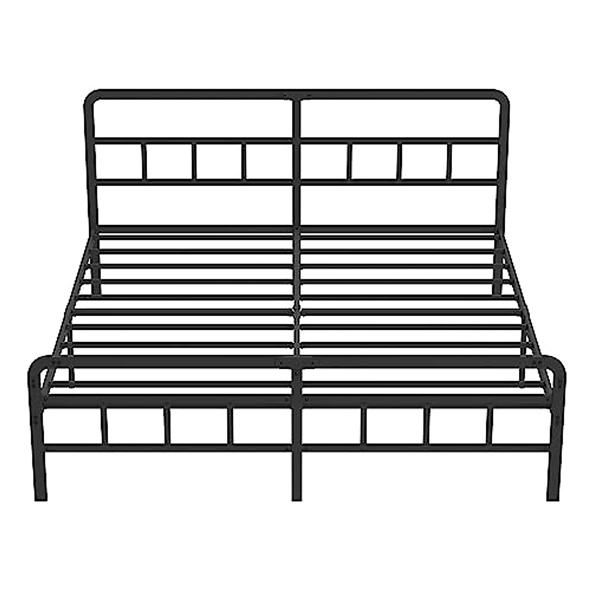Richwanone 14 inch California King Bed Frames with Headboard and Footboard, Heavy Duty Metal Platform with Steel Slat Support, No Box Spring Needed, Easy Assembly, Black
