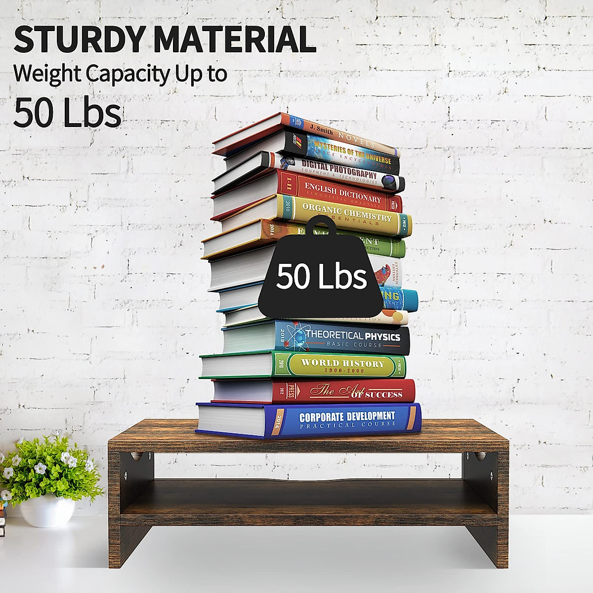 Zimilar Monitor Stand Riser, 2 Tiers Laptop Computer Monitor Riser for PC Screen, iMac, Desktop Wooden Screen Monitor Stand Riser with Storage Organizer for Home Office