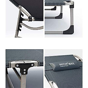 XZGDEN Lightweight Camping Chairs Garden Loungers Folding Chair Folding Sun Lounger, Metal Frame Breathable Lazy Chair, Detachable Pillow, Portable Garden Outdoor Recliner 190cm