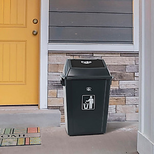 Ucake 13 Gallon Large Plastic Trash Can with Swing Lid, Kitchen Garbage Can with Lid, 4 Packs