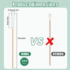 Akamino 300 PCS Dog Qtips, 6 Inch Cotton Swabs for Dogs and Cats, Pet Cotton Ear Buds for Dog Ear Care, Long Bamboo Cotton Sticks for Dog Ear Cleaning Solution