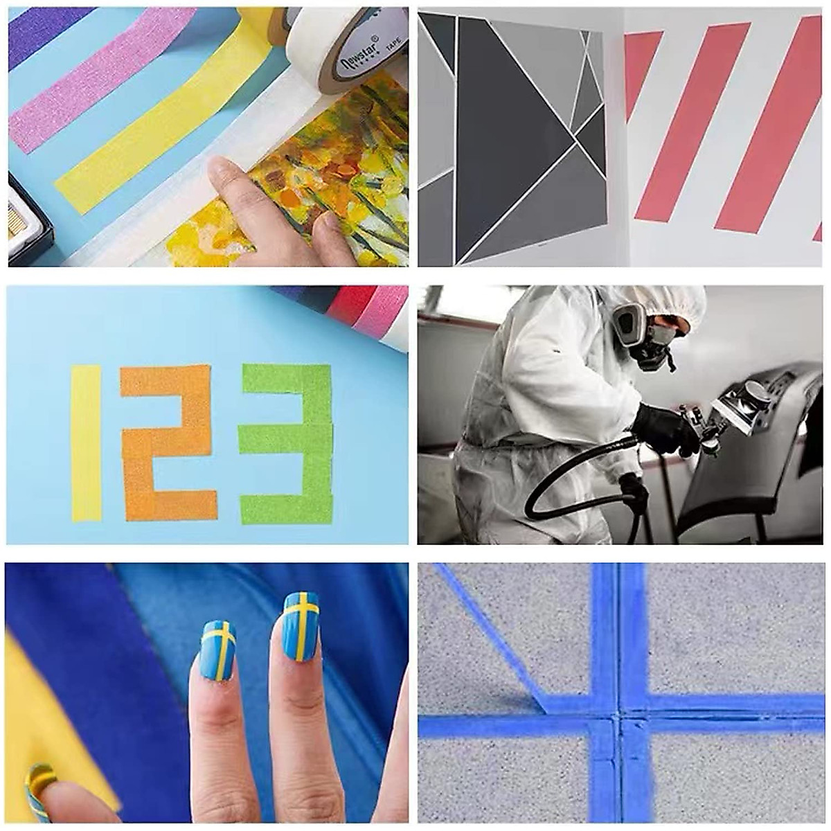 Blue Masking Tape 3/4 inch,Multi-Surface Painters Tape 0.71’’ x 55yd,3 Rolls(165 Total Yards),General Purpose Blue Paper Tape for Artist, Crafts, Labeling,Painting,Drafting