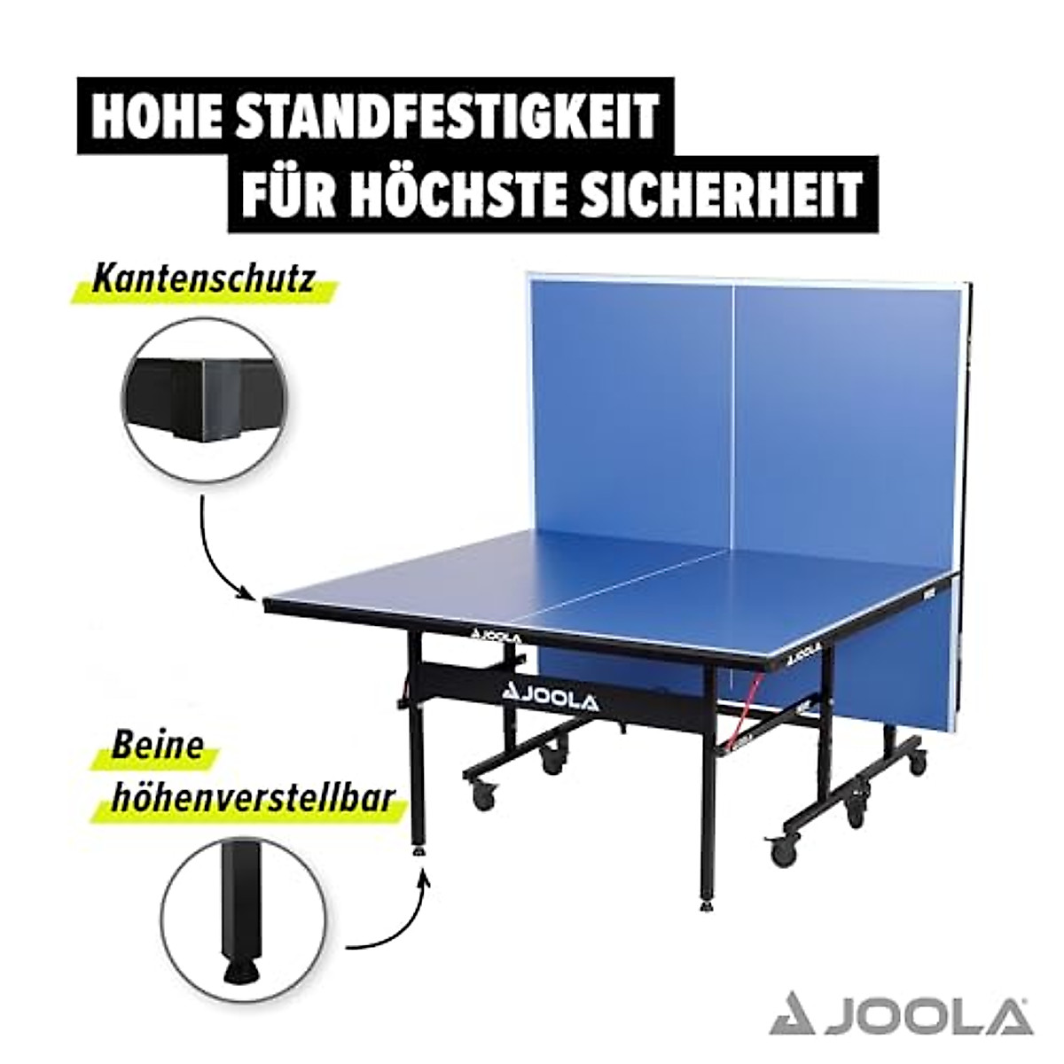 JOOLA Inside 15 - Professional MDF Indoor Table Tennis Table with Quick Clamp Ping Pong Net and Post Set - 10 Minute Easy Assembly - Ping Pong Table with Single Player Playback Mode