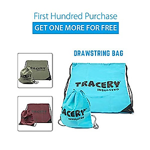 TRACERY 9 Can Lunch Bag Reusable Multipal Uses Folding Padded Tote Bag with Zip Closure (Trigon)