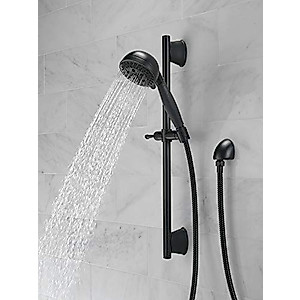 DELTA FAUCET 51559-BL H2Okinetic Slide Bar Hand Shower Handshower, Matte Black