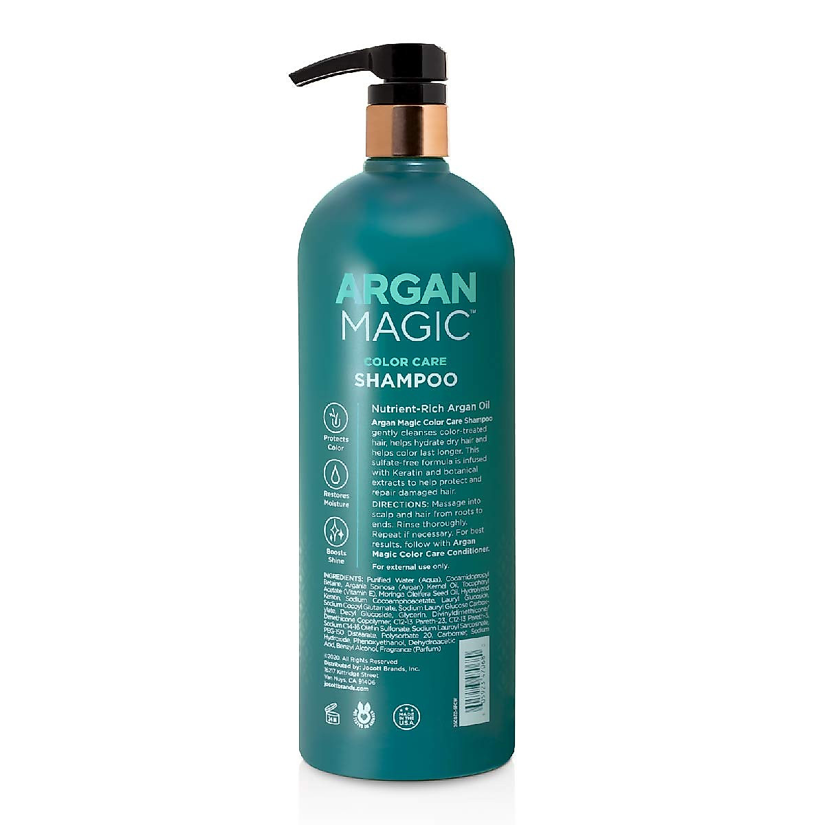 Argan Magic Color Care Shampoo – Gently Cleanses & Restores Color Treated Hair | Hydrates & Helps Color Last Longer | Infused with Keratin & Botanical Extracts | Made in USA | Paraben Free (32 oz)