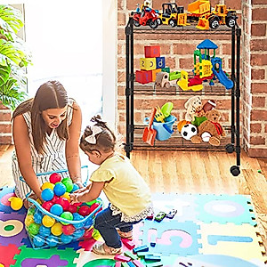 YYkokocat Wire Shelving 32" H x 23W x 13D Storage Shelf with Wheels Adjustable 3 Tier Metal Shelves Unit for Small Places Kitchen Storage Rack Shelf Organizer, 450Lbs Capacity, Black