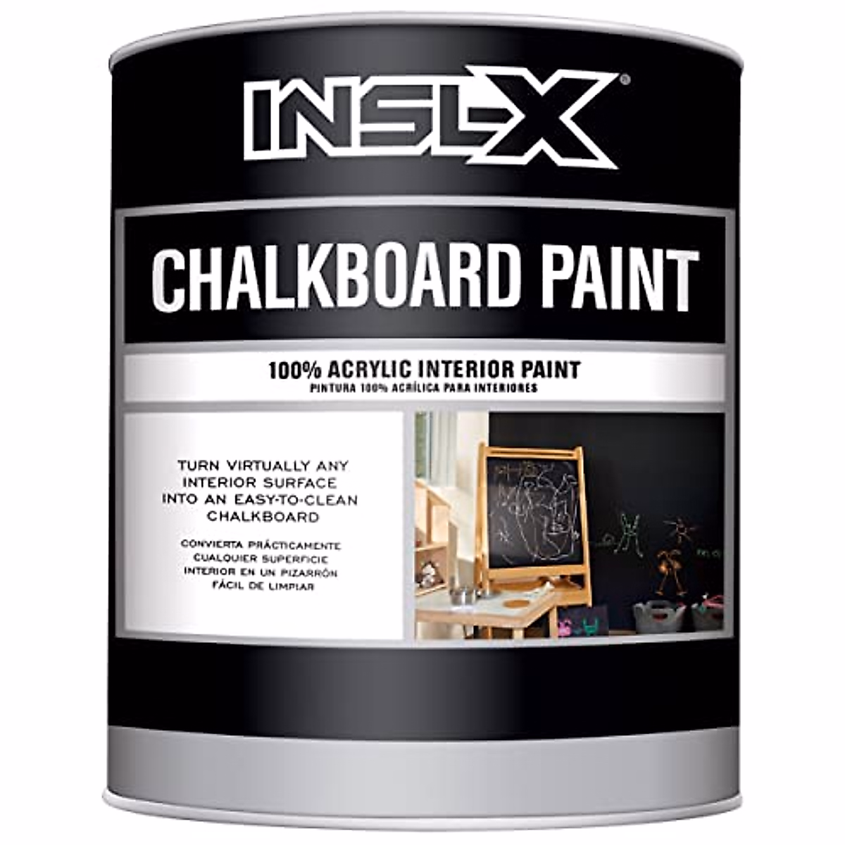 INSL-X Chalkboard Paint, Black, 1 Quart | Studio Finishes for Walls and DIY Projects | 100% Acrylic Interior Paint, CHK307809A-04, 32 Fl Oz (Pack of 1)
